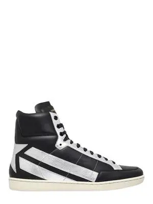 Saint Laurent Court Classic High Top Sneakers - Black