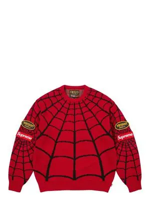 Supreme X Vanson Leathers Spider-man Knit Sweater - Red