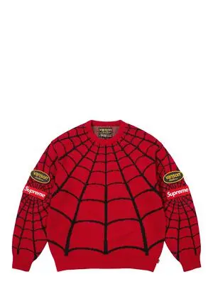 Supreme X Vanson Leathers Spider-man Knit Sweater - Red