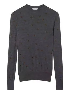 Stella McCartney Embroidered Star Crew Neck Sweater - Grey