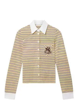 Stella McCartney Striped Logo Embroidered Shirt - Yellow