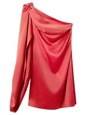 Stella McCartney One-shoulder Draped Sleeve Dress - Red