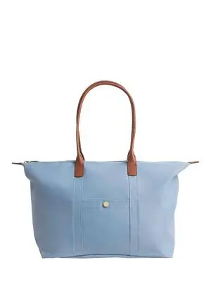 Harrods Medium Nylon Tote Bag With Leather Trim - Blue