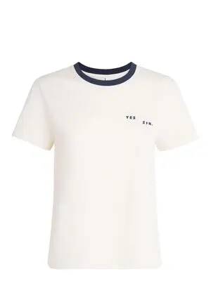SIR. Cotton Embroidered Crewneck T-shirt - Ivory