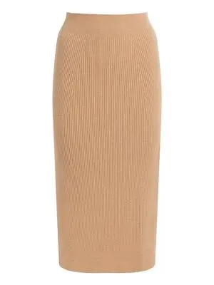JOHNSTONS OF ELGIN Cashmere Ribbed Midi Skirt