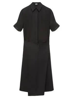 Loewe Cotton-silk Gabardine Midi Shirt Dress - Black