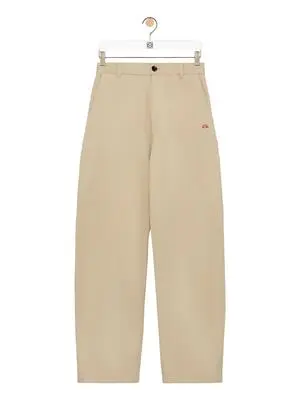 Loewe Straight-leg Cotton Twill Trousers - Beige