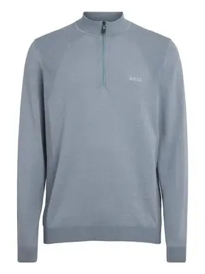 BOSS Momentum Lite Zip Neck Sweatshirt - Grey