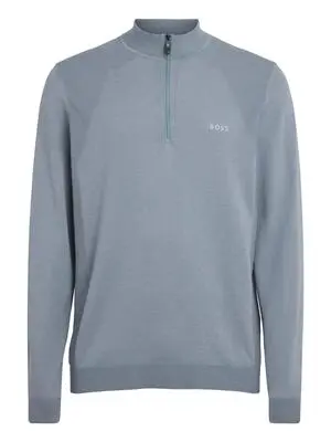 BOSS Momentum Lite Zip Neck Sweatshirt - Grey