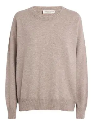 Johnstons Of Elgin Cashmere-silk Boyce Crewneck Sweater - Beige