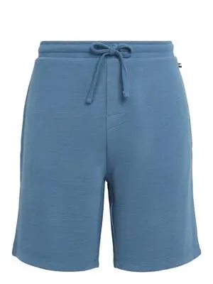 BOSS Rib-knit Logo Shorts - Blue