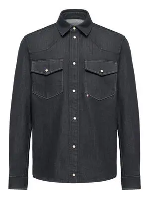 Moncler Denim Long Sleeve Shirt - Blue