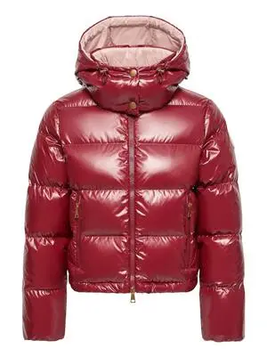 Moncler Cropped Down Jacket - Red