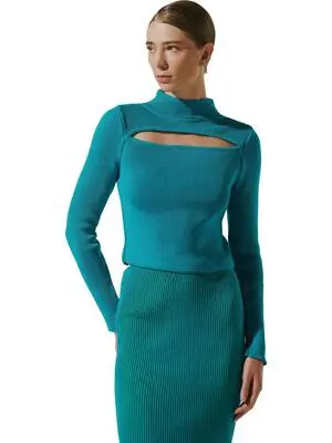 BAOBAB Lagoon Top With High-neck Cutout - Pacifico