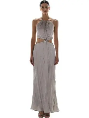 BAOBAB BAOBAB Lexi Maxi Dress - Halterneck Cut-Out Design Titanium