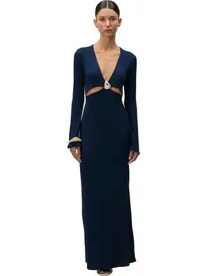 BAOBAB Manola Maxi Dress With V-neckline And Cutouts - Deep Blue