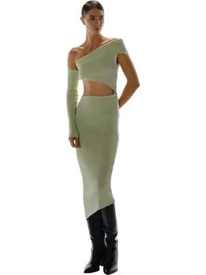 BAOBAB Botanico Asymmetrical Midi Dress - Mantis