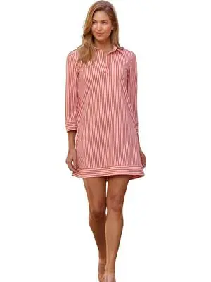 Jude Connally Finley Dress - Stripe Coral