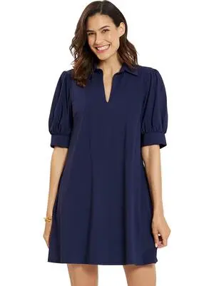 Jude Connally Emerson Dress With Puff Sleeves - Navy / Regular