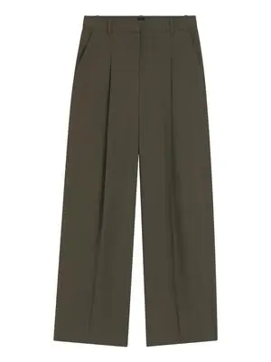 BOSS Wide-leg Pinstripe Stretch Crepe Pants - Patterned