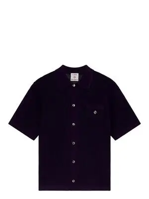 Casablanca Purple Short Sleeve Mesh Shirt - Silver