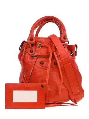 Balenciaga Mini Classic Pompon Bucket Bag - Red