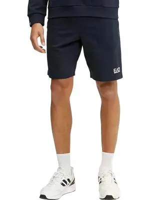 EA7 Logo Print Shorts - Blue