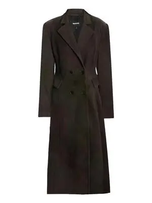 ROTATE BY BIRGER CHRISTENSEN Double-breasted Suede Coat - Brown