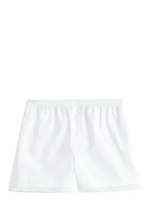 Cos Lace-trimmed Cotton Shorts - White