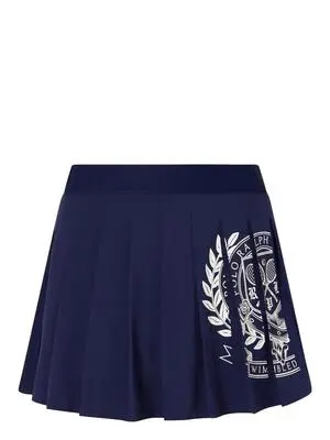 Polo Ralph Lauren Wimbledon Pleated Logo Mini Skirt - Blue