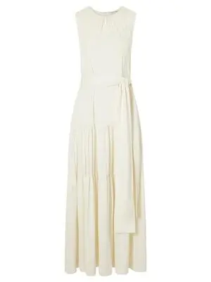 Altuzarra Liza Belted Tiered Maxi Dress - Neutrals
