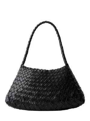 RIMINI Leontina Woven Vegan Leather Shoulder Bag - Black