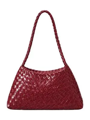 RIMINI Leontina Woven Vegan Leather Shoulder Bag - Red