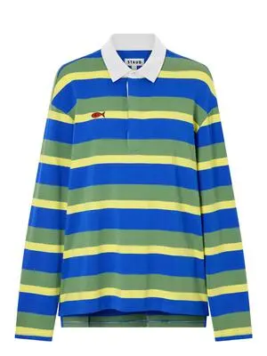 Staud Gavin Striped Cotton-blend Shirt - Blue