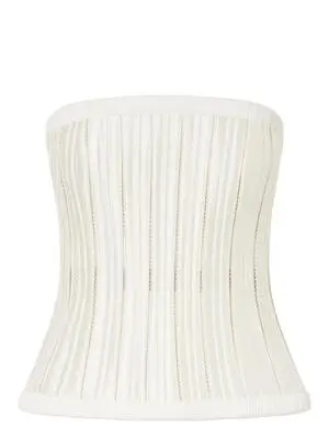 DANIELLE FRANKEL Ivy Cotton-blend Twill Bustier Top - Neutrals