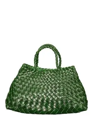 RIMINI Elisabetta Woven Vegan Leather Tote - Green