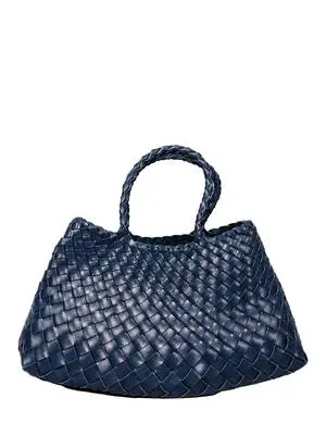 RIMINI Woven Eco-leather Tote - Brown