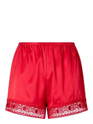 Staud X Da Adolfo Silk Shorts - Red