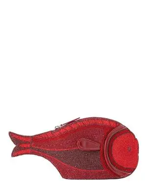 Staud Pesce Beaded Clutch - Red