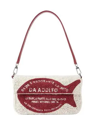 Staud Timmy Beaded Shoulder Bag - Red
