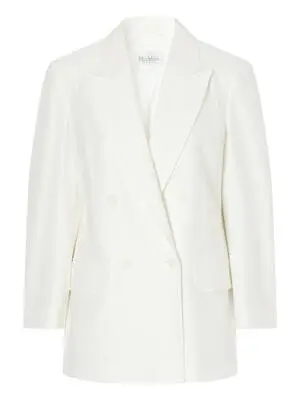 Max Mara Double-breasted Cotton-ponte Jacket - White
