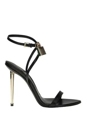 TOM FORD Padlock Pointy Naked Heeled Sandals - Black