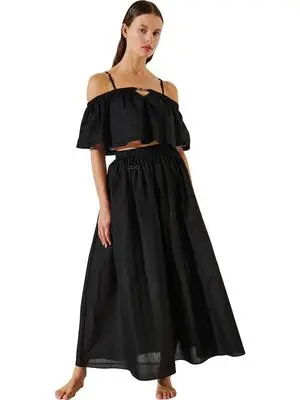 Karl Lagerfeld K/signature Beach Maxi Skirt - Black