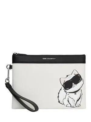 Karl Lagerfeld Ikon Choupette Pouch - Off White