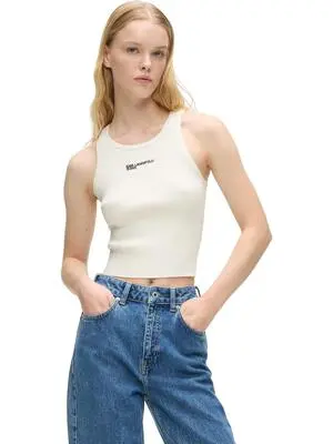 KL JEANS Jeans Ribbed Knit Cropped Tank Top - Pristine