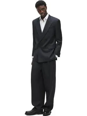 Karl Lagerfeld Tailored Virgin Wool Straight-leg Trousers - Black
