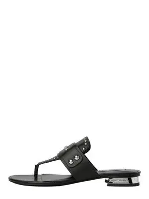 KL JEANS Roxy Stud Trim Sandals - Black/silver