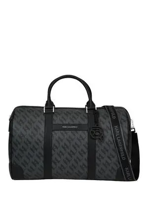 Karl Lagerfeld Ikon Monogram Weekender Bag - Black