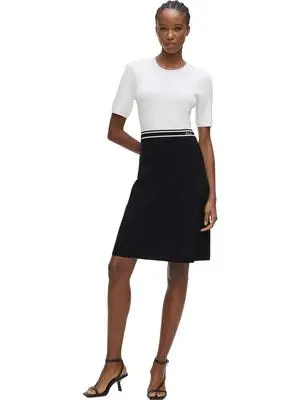 Karl Lagerfeld Two-tone Knit Dress - White/black