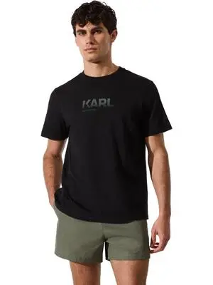 Karl Lagerfeld Ombré Logo Beach T-shirt - Black